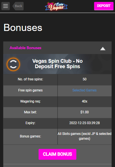 Vegas Spin Club - Get your Free Daily Bonuses at EddyVegas